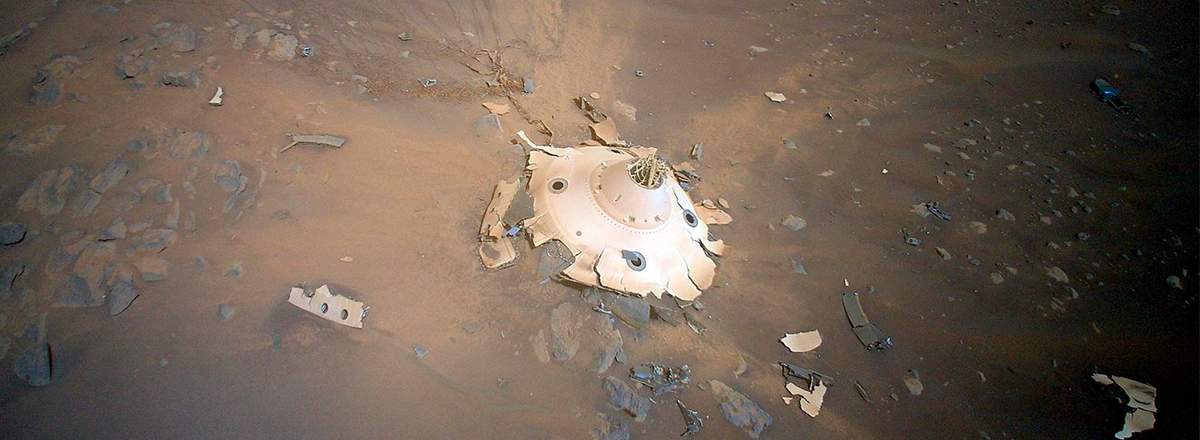 NASA's Ingenuity Finds Wreckage From Perseverance Rover's Landing